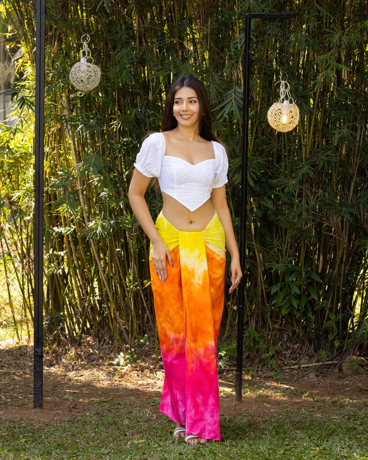Black and red tie dye lungi - Pomegra